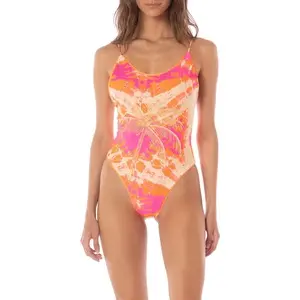 MAAJI Flamingo Swirl Luster Reversible One-piece Swimsuit - Pink