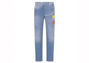 Dior Logo Patch Straight Fit Jeans