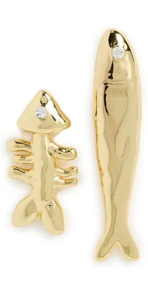Éliou Sardine And Fishbone Earrings - Gold Plated