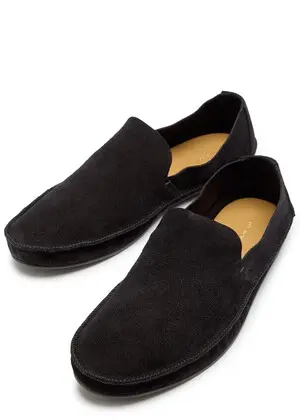 THE ROW Tyler Suede Loafers - Black