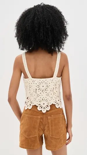 LE BOP Crochet Floral Tank