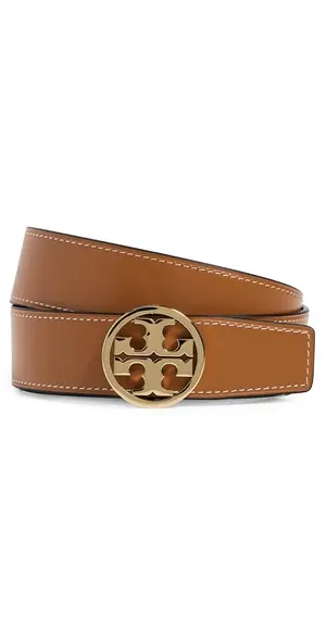 Tory Burch Miller Smooth Reversible Belt Black/whiskey/gold