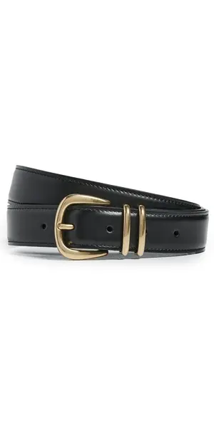 A.L.C. Carson Leather Belt - Black/light Gold