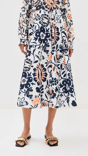 La DoubleJ Floral Print Drawstring Skirt
