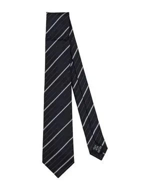 Emporio Armani Striped Satin Necktie - Blue
