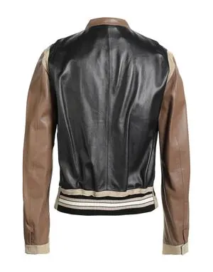 Dolce & Gabbana Jacket In Lambskin, Cotton, Polyamide, And Elastane