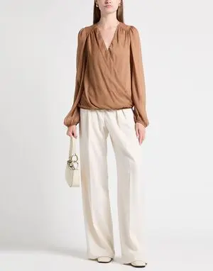 TWINSET Metallic Georgette Top