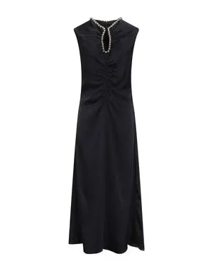 Sandro Maxi Dress With Appliqués And Crystals