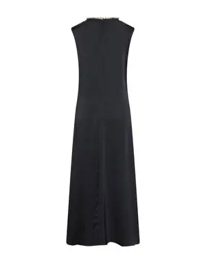 Sandro Maxi Dress With Appliqués And Crystals