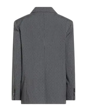 Maje Single-breasted Pinstriped Blazer With Crystal Embellishments