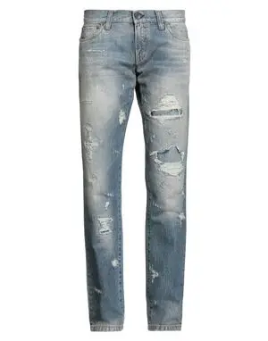 Dolce & Gabbana Tapered Jeans With Calfskin Trims