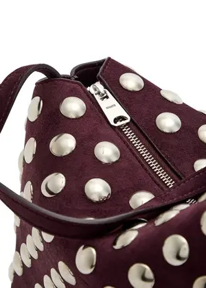 Khaite Lina Medium Studded Cross-body Bag - Burgundy