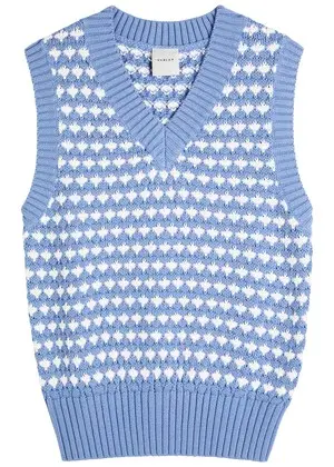 Varley Patterned Knit Vest - Blue