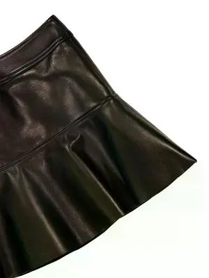 TOM FORD Leather Ruffled Mini Skirt