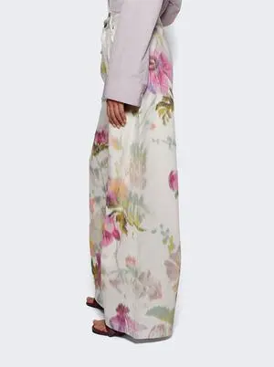 Loewe Floral Print Wide Leg Jeans
