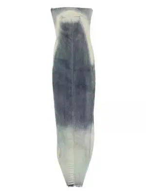 Rick Owens Strapless Denim Maxi Dress - Blue