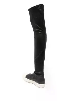 Rick Owens Leather Over-the-knee Sneakers - Black
