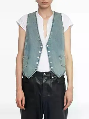 Zadig&Voltaire V-neck Studded Waistcoat - Blue