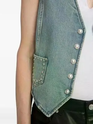 Zadig&Voltaire V-neck Studded Waistcoat - Blue