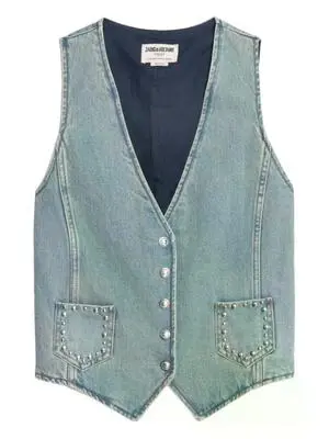 Zadig&Voltaire V-neck Studded Waistcoat - Blue