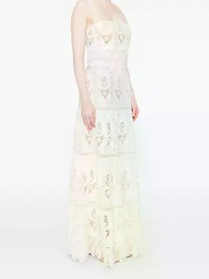Johanna Ortiz Lace Tiered Maxi Skirt