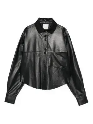 FORTE_FORTE Nappa Leather Pocket Shirt
