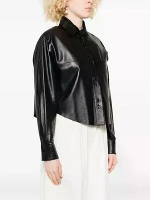 FORTE_FORTE Nappa Leather Pocket Shirt