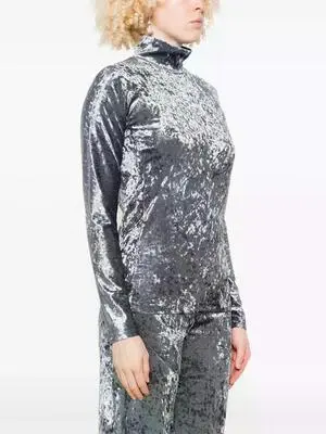 FORTE_FORTE Crushed Velvet Turtleneck Top