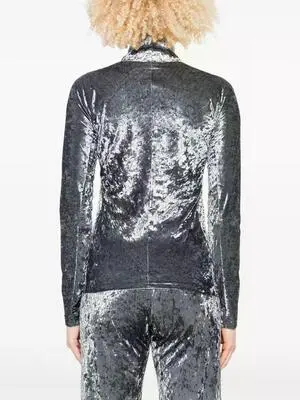 FORTE_FORTE Crushed Velvet Turtleneck Top