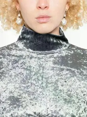 FORTE_FORTE Crushed Velvet Turtleneck Top
