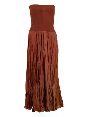 Johanna Ortiz Ribbed-waist Pleated Maxi Skirt