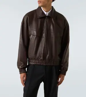 Saint Laurent Leather Bomber Jacket