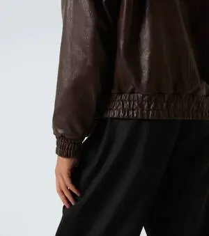 Saint Laurent Leather Bomber Jacket