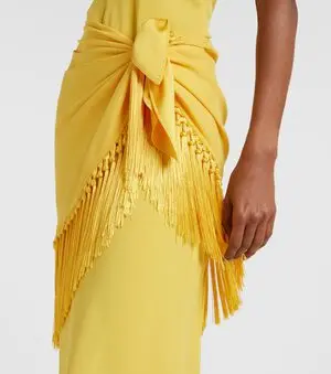 TALLER MARMO Meteora Open-back Crêpe Cady Gown - Yellow