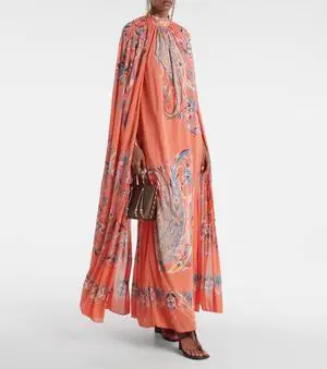 Etro Paisley Printed Caped Gown