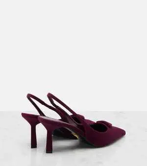Prada 75 Suede Slingback Pumps