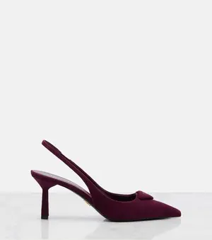 Prada 75 Suede Slingback Pumps