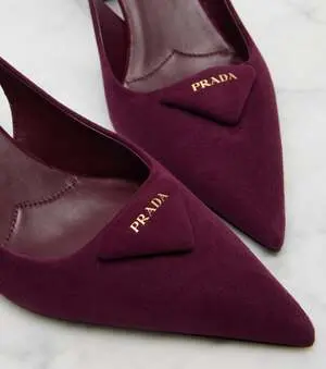 Prada 75 Suede Slingback Pumps