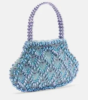 CLIO PEPPIATT Scallop Embellished Mini Tote Bag - Blue