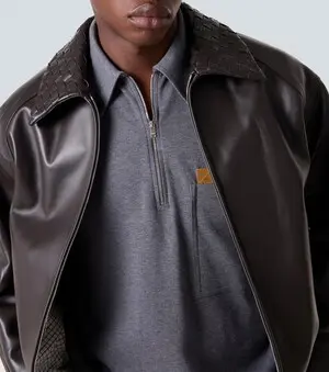 Bottega Veneta Intrecciato Leather Bomber Jacket