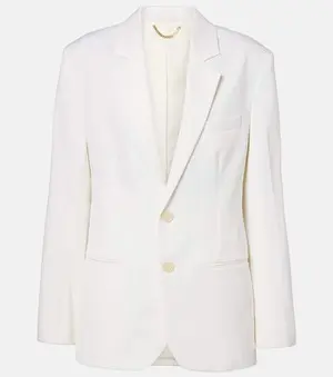 Victoria Beckham Ivory Wool-blend Blazer