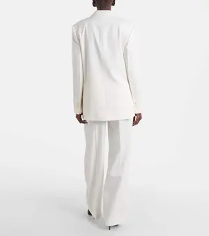 Victoria Beckham Ivory Wool-blend Blazer
