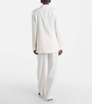 Victoria Beckham Ivory Wool-blend Blazer - White