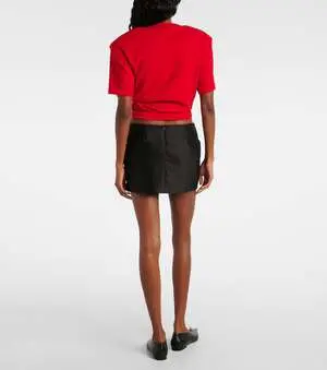 Magda Butrym Cotton Floral Appliqué Mini Skirt - Black