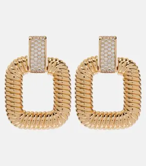 SELF-PORTRAIT Knocker Crystal-embellished Earrings - Gold