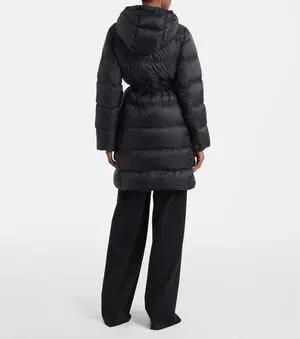 Max Mara Belted Quilted Down Coat - Black
