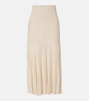 Beige Pleated Skirts