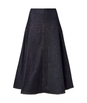 JACQUEMUS Triangle De-Nîmes Denim Midi Skirt
