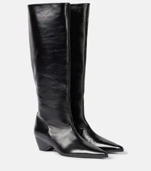 Khaite Sybil 40 Leather Knee-high Boots - Black