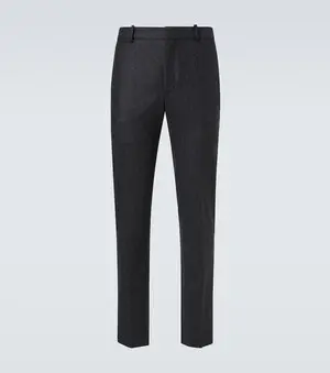 TOD'S Straight Virgin Wool Trousers - Blue